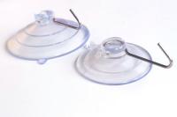 China Clear large high duty reuseable 45, 60 mm with metal hooks PVC plastic suction cup for sale