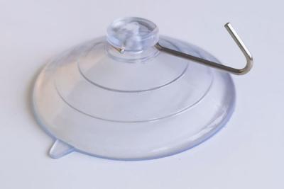 China High duty reuseable 60 mm with metal hooks PVC plastic suction cup for sale