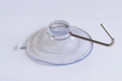 China High duty reuseable 45 mm with metal hooks PVC plastic suction cup for sale