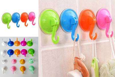 China Factory supplier household using colorful plastic suction cup with plastic hook for sale