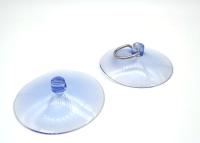 China 80 mm clear color with hole shape with D metal ring PVC plastic  suction cup for sale