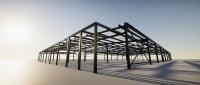 China Slope / Flat Roof Steel Structure Warehouse With Sandwich Panel / Steel Sheet Wall for sale