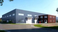 China Sloped Roof prefabricated steel construction incorporating floor deck plus concrete designed for modular building solutions in various sectors for sale