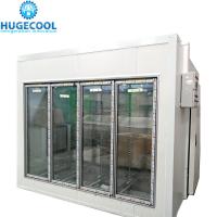 China Gas Station Glass Door L-Type Walk in Cooler Cold Room with Refrigeration System for sale