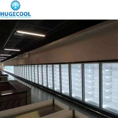 China 4 Door Display Walk in Cooler with Storage Area for Shop Scroll Compressor Technology for sale