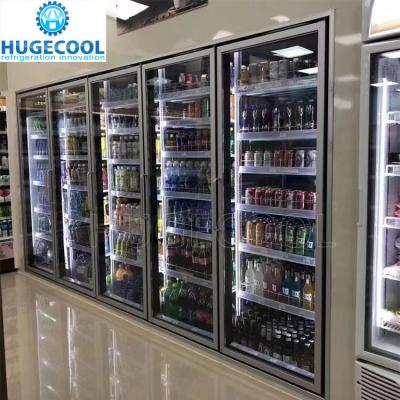 China Glass Door Walk in Cooler for Milk and Drinks Temperature Range 0-10C Commercial Grade for sale