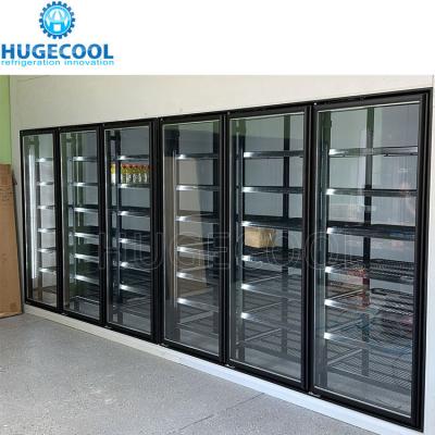China Medium Walk in Cooler Beer Cave and Freezer Combo with Glass Door PU Panel 4 Inch for sale