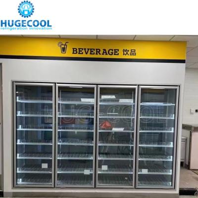 China 6 Inch PU Panel Glass Door Walk-in Cooler Room with Scroll Compressor in High Demand for sale