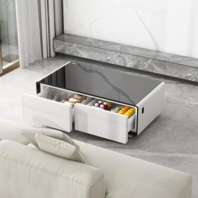 China Living Furniture Modern Coffee Table with Frozen Drawer and Refrigerator 1295*705*460mm for sale