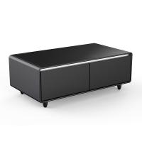 China Villia Adjustable Smart Coffee Table with Dual Door Refrigerator and Music Player for sale