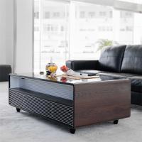 China Smart Tempered Glass Top Wooden Color Coffee Table for Bedroom Furniture 1295*705*460mm for sale