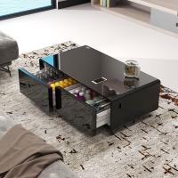 China Villia Adjustable Smart Coffee Table with Dual Door Refrigerator and Music Player for sale