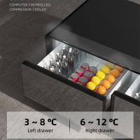 China Modern Aluminum Living Furniture Coffee Table with Drawers and Glass Top Refrigerator for sale