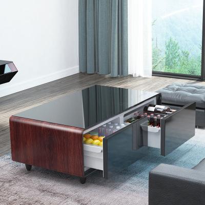 China 1295*705*460 mm Electric Wooden Table with Tempered Glass Top and 2 USB Charging Ports for sale