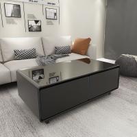 China Stainless Steel glass wooden Smart Coffee Table with Audio Player and USB Charging Port for sale