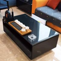 China Modern Tempered Glass Coffee Table With Fridge Drawers For Living Room Home Furniture for sale