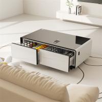 China Modern Living Room Furniture Party Dedicated Smart Coffee Table with Double Door Refrigerator for sale