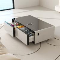 China Modern Living Room Furniture Party Dedicated Smart Coffee Table with Double Door Refrigerator for sale