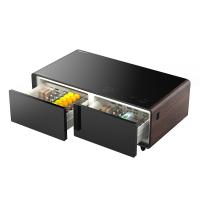 China Smart Coffee Table with Dual 135L Refrigerator Drawers Wireless Charging and Stainless Steel Metal Type for sale
