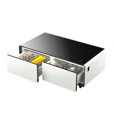 China Modern Living Room Furniture Smart Coffee Table with Wireless Charging and Fridge Drawer for sale