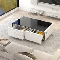 China 2024 Tea Table For Living Room With Refrigerator And Storage Drawers White/Black/Wood for sale