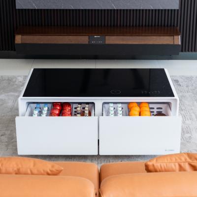 China 2024 Modern Home Living Room Smart Coffee Table with USB Wireless Charging and 75W Power for sale
