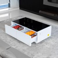 China 2024 Modern Home Living Room Smart Coffee Table with USB Wireless Charging and 75W Power for sale