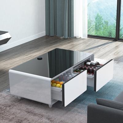 China Wireless Charging and Mini Fridge Smart Coffee Table for Modern Home Living Room Furniture for sale