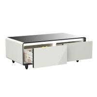 China Private Mold Tempered Glass Top Music Beverage Refrigerator with Two Storage Drawers for sale