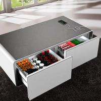 China Power-Saving Smart Coffee Table with Built-in Mini Refrigerator and Dual Drawer Storage for sale