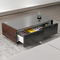 China Living Room Furniture 2024 Wood Grain Boiling Table Refrigerator with Wireless Charging for sale