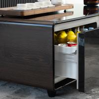 China Living Room Furniture 2024 Wood Grain Boiling Table Refrigerator with Wireless Charging for sale