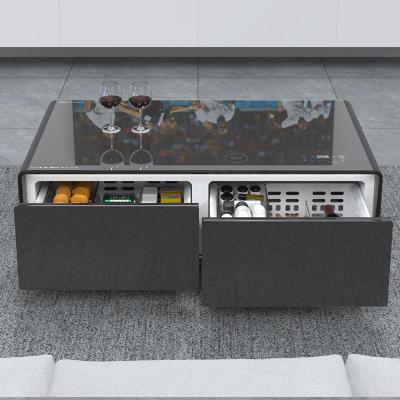 China Modern Smart Furniture Coffee Table with Music Player and Wireless Charging Drawer for sale