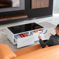 China Modern European Style Multifunction Coffee Table with Wireless Charging and Freezer for sale