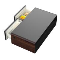 China Wireless Charging Tempered Glass Table with Dual Refrigerator Drawers LED Light 220V 60W for sale