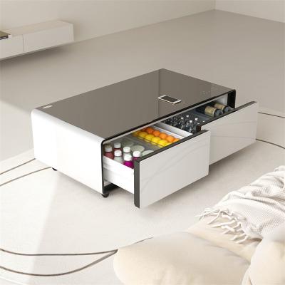 China USB Installation Customized Metal Wireless Charger Coffee Table with Storage Function for sale