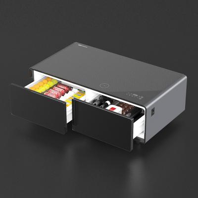 China Home Furniture Smart Coffee Fridge Table with Tempered Glass Top and Beer Beverage Cooler for sale