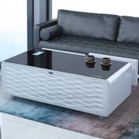 China Home Furniture Smart Coffee Fridge Table with Tempered Glass Top and Beer Beverage Cooler for sale