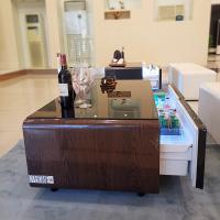 China Modern Living Furniture Voltage 110-240V Coffee Table with Cooling Drawer and LED Light for sale