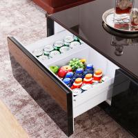 China Modern Living Furniture Voltage 110-240V Coffee Table with Cooling Drawer and LED Light for sale