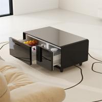 China White Wood Color Coffee Table with Cooler Design and Wireless Charging 93L 2 Drawers for sale