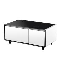 China Smart Coffee Table with 93L Drawer Refrigerator Wireless Charging and USB Charging Port for sale