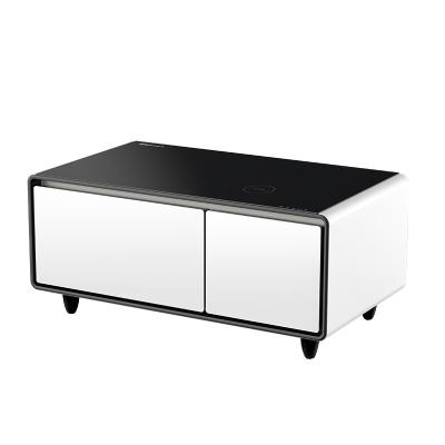China Smart Coffee Table with 93L Drawer Refrigerator Wireless Charging and USB Charging Port for sale