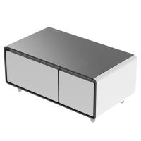 China Smart Furniture Table Fridge Adjustable Refrigerator with Wireless Charging and Power Socket for sale