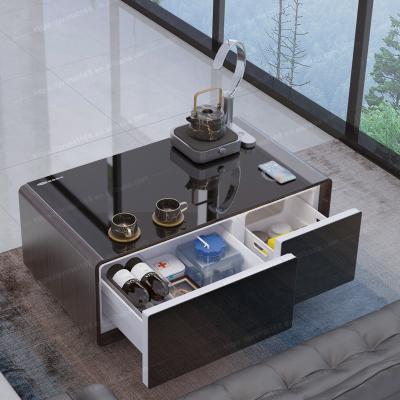 China Smart Coffee Table Dual Refrigerators and Mobile Phone Charging for Apartment Parties for sale