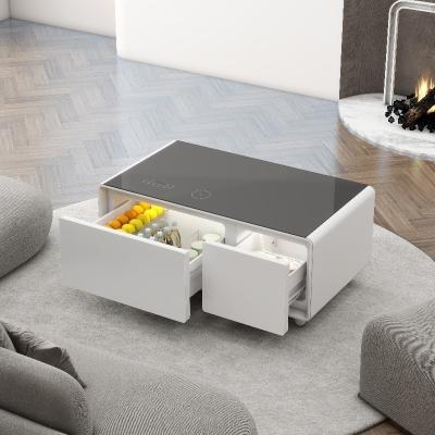 China Multifunctional Smart Coffee Table with Wireless Charging and 0-8 Temperature Range for sale