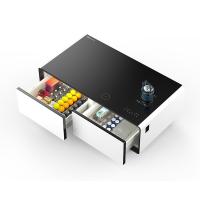 China Smart Furniture 2 Drawers Touch Control Coffee Table with 135L Fridge and LED Light for sale