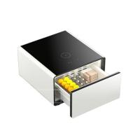 China Mini Side Table Drawer Beer Beverage Cooler with Tempered Glass and Wireless Charging for sale