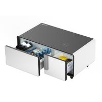 China Tempered Glass Table Top Smart Coffee Table with Built-in Fridge Speaker and Storage for sale