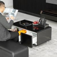 China Direct Cooling Stainless Steel 2024 Multifunctional Wireless Charging Speaker Coffee Table for sale